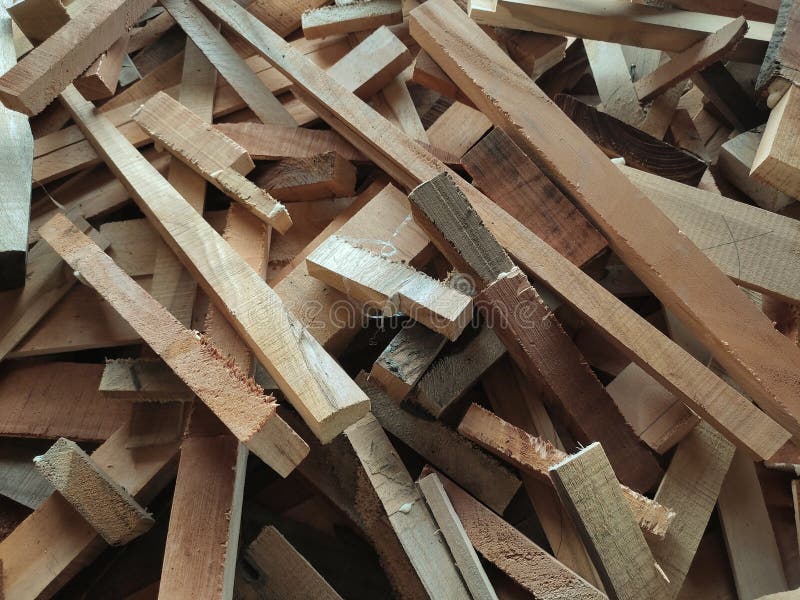 Wood Waste is in the Form of Scattered Pieces of Wood Stock Image ...