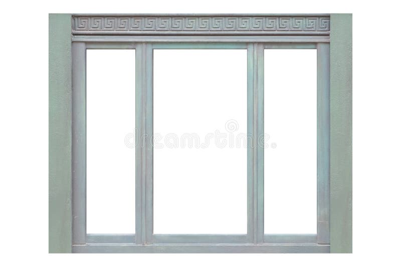 Wood Window Frame Isolated on White Stock Photo - Image of wall ...