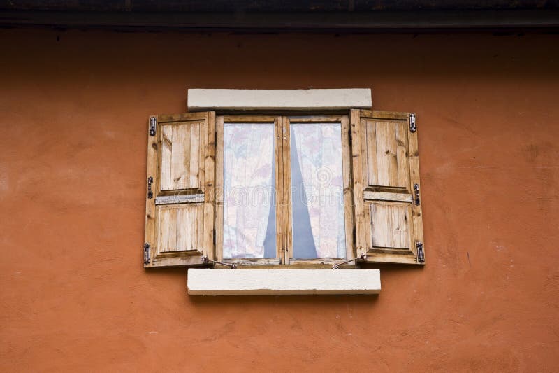Wood Window Italy Style Building Stock Photo - Image of material, house ...
