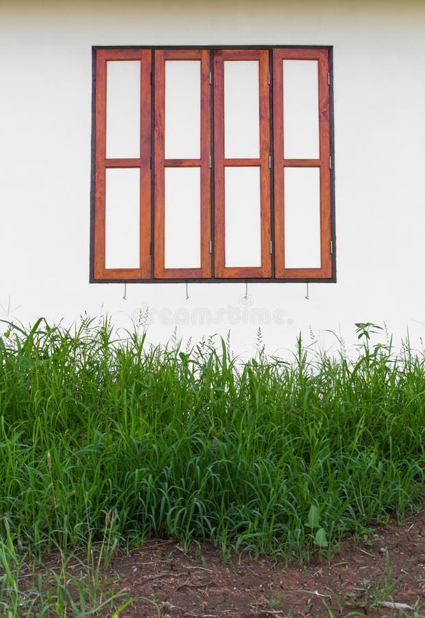 Wood window wall stock photo. Image of lawn, architecture - 40568502