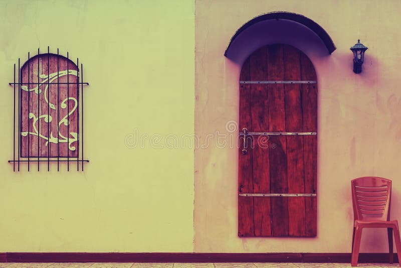 Wood windows Classic stock image. Image of concrete, building - 55791407