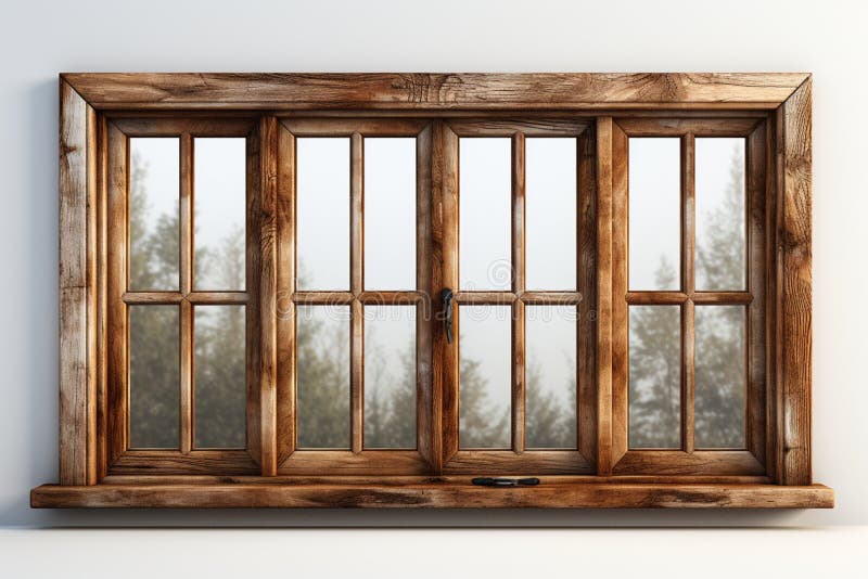 Wood Windows on White Background Stock Illustration - Illustration of ...