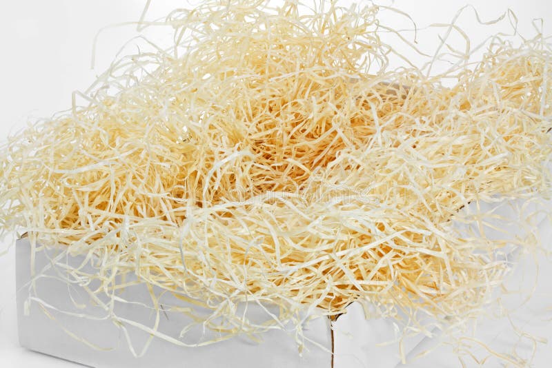 Packing with wood-wool stock image. Image of crinkle, excelsior - 731713