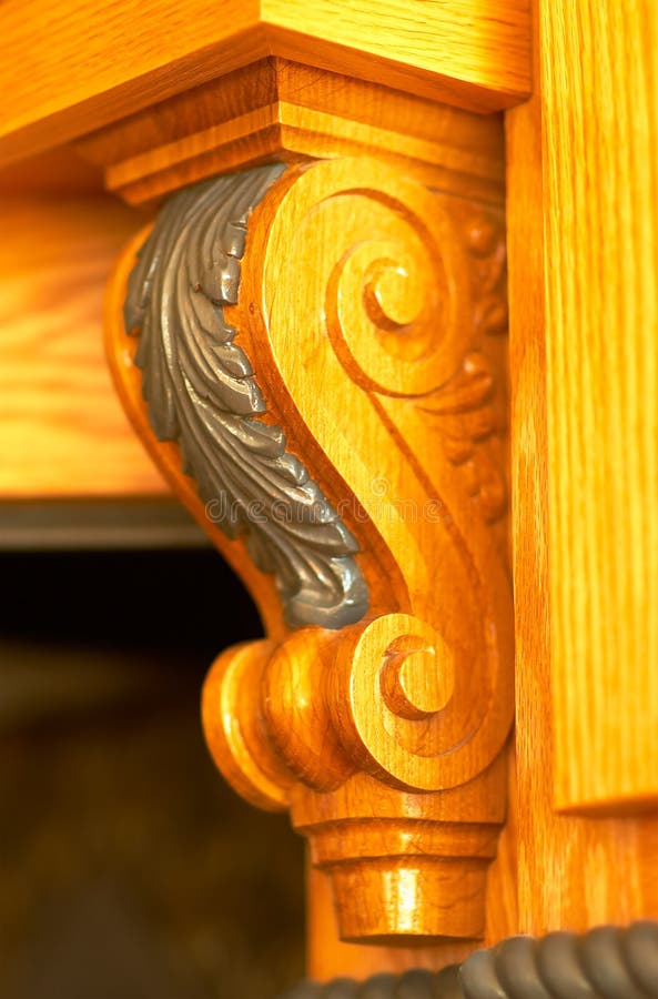 Wood work: Floral design. stock image. Image of wood, artistic - 1474699