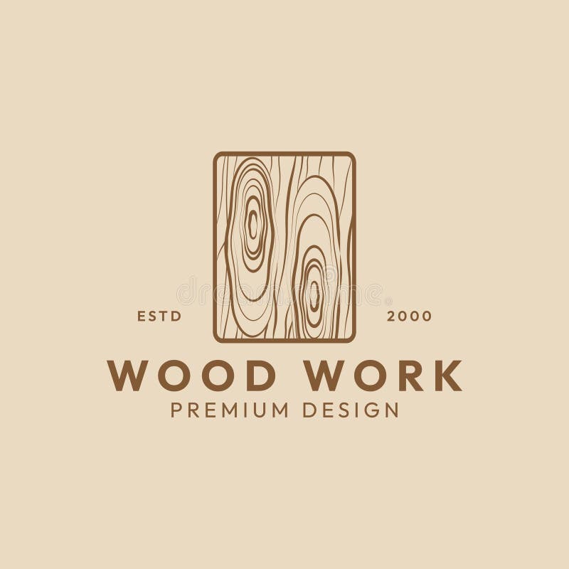 Wood Work Logo Carpenter Simple Minimalist Vector Illustration Design ...