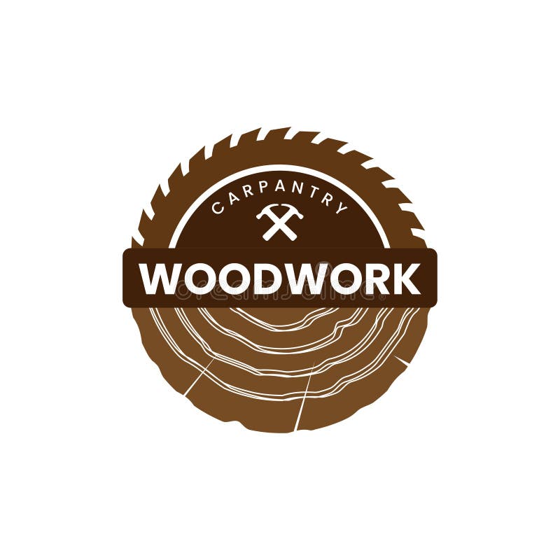 Wood Work Logo Deign Template Stock Illustration - Illustration of sign ...