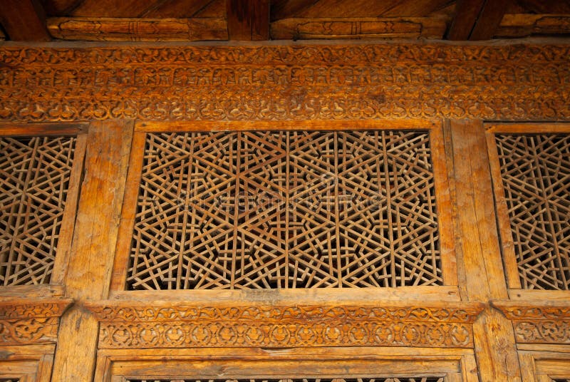 Wood work in a mosque stock image. Image of design, work - 239592535