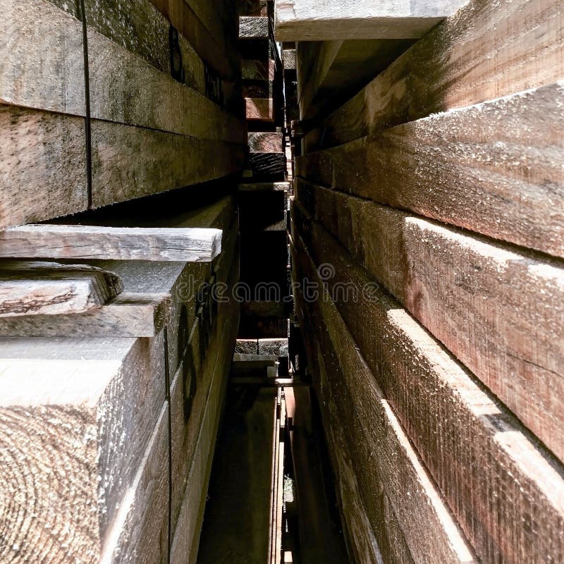 Wood Working Industry Stack of Wooden Planking Lath Board Joist Table ...