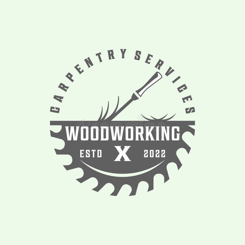 Wood Working Vintage Icon Logo Minimalist Vector Illustration Design ...
