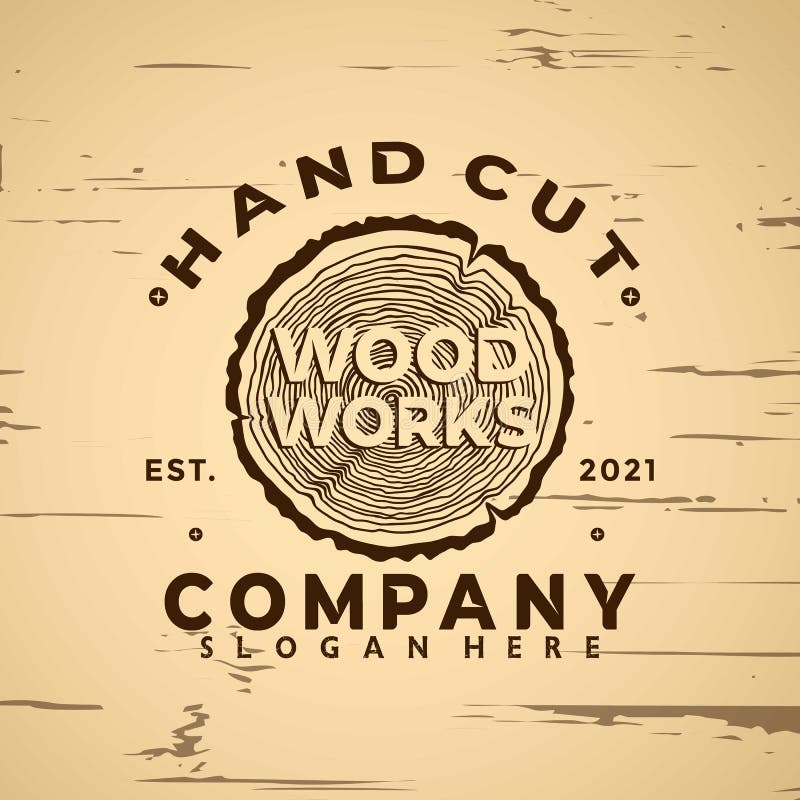 Wood Working Vintage Logo Icon Design Element Vector Illustration Stock ...