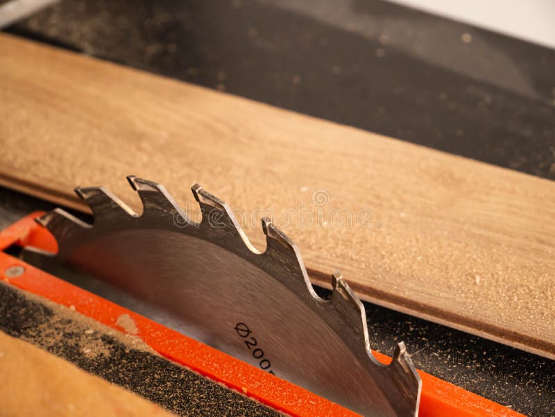 Wood Works. Circular Saw Machine at Work. Construction Tools Stock ...