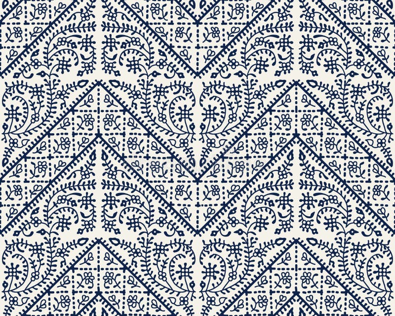 Kashmir Blockprint Geo Pattern Stock Vector - Illustration of concept ... Kashmir Blockprint Geo Pattern Stock Vector - Illustration of concept ...