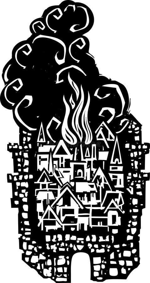 Woodcut Burning City Stock Illustrations – 6 Woodcut Burning City Stock ...