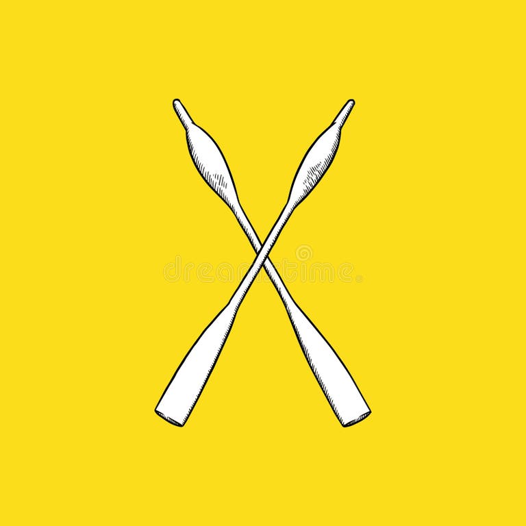 Woodcut Illustration of an Oar Drawing. - Vector Stock Vector ...