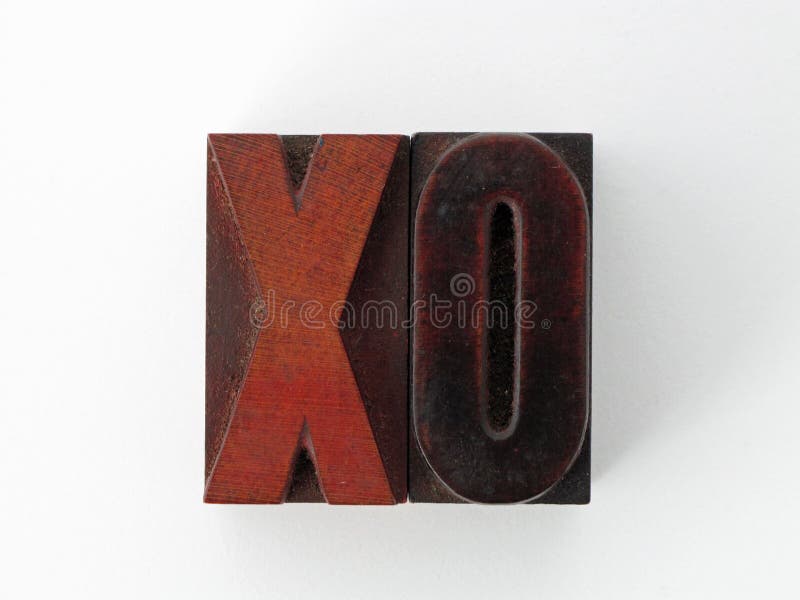 Woodcut Letter Stamps X and O Stock Image - Image of alphabetical ...