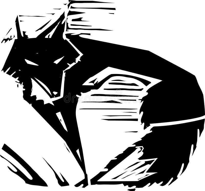 Woodcut style fox stock vector. Illustration of vector - 216722288