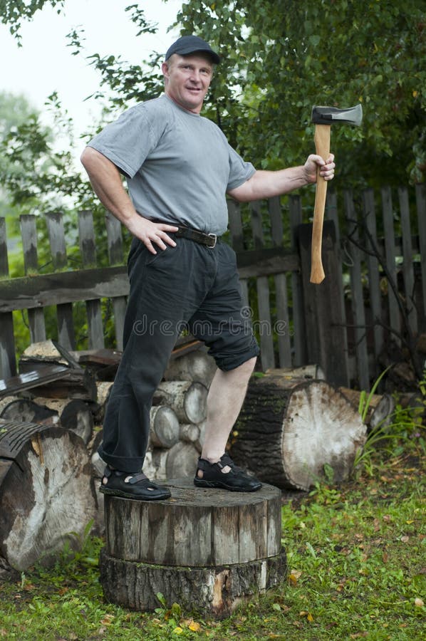 Woodcutter stock image. Image of caucasian, work, professional - 70977205