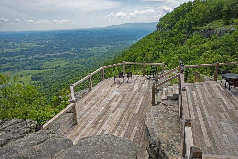 Scenic Mountain Overlook Deck Stock Image - Image of overlook, summer ...
