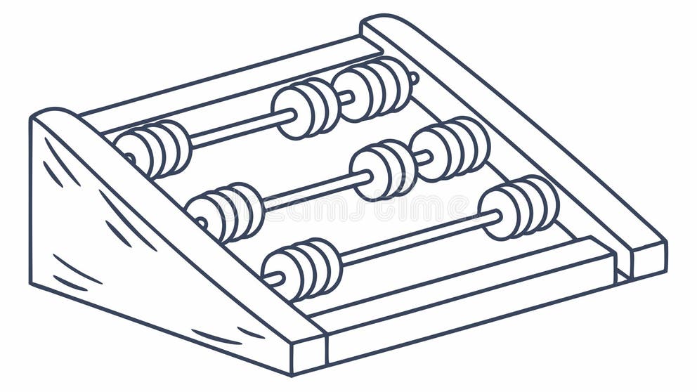Wooden Abacus Counting Tool Vector Illustration for Education, Vector ...