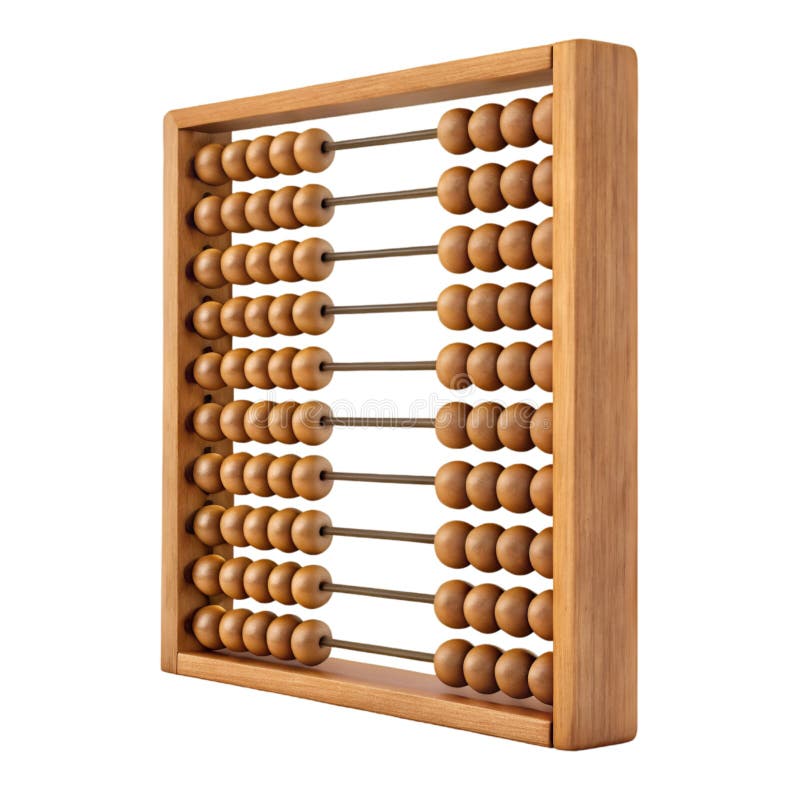 Wooden Abacus 3 D Model Light Brown Beads Square Frame Stock ...