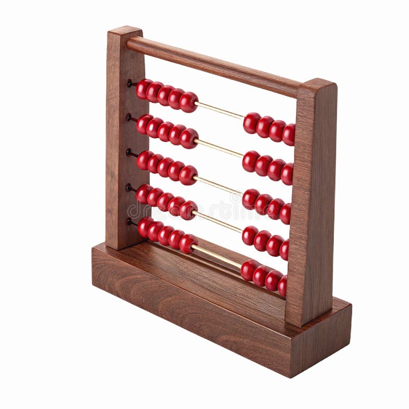Wooden Abacus Educational Tool with Red Beads for Learning Basic ...