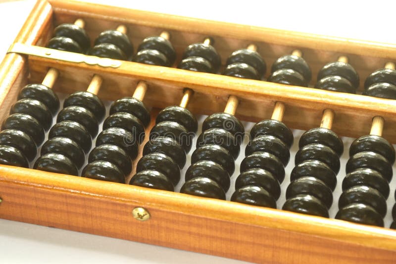 Wooden Abacus Old Chinese Tool for Calcuated Arraning on White ...