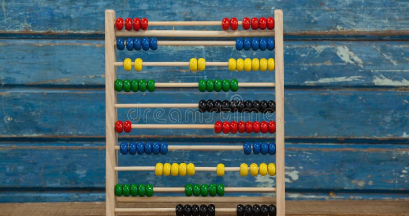 Wooden Abacus on Rustic Table for Learning and Education in School ...