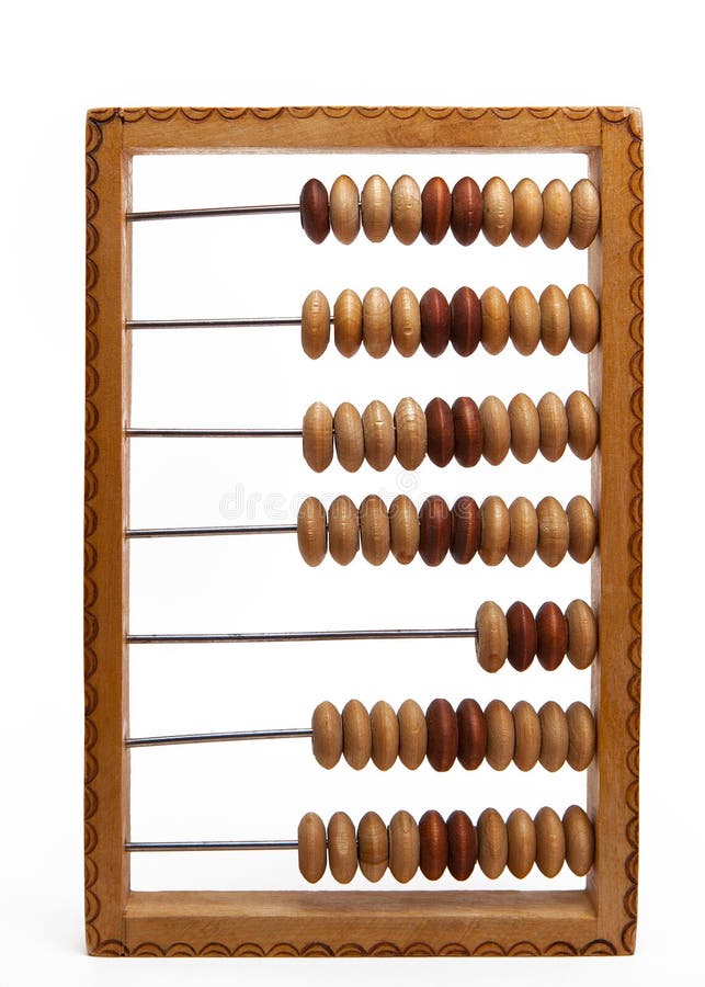 Wooden Abacus Standing on White Background Stock Image - Image of ...