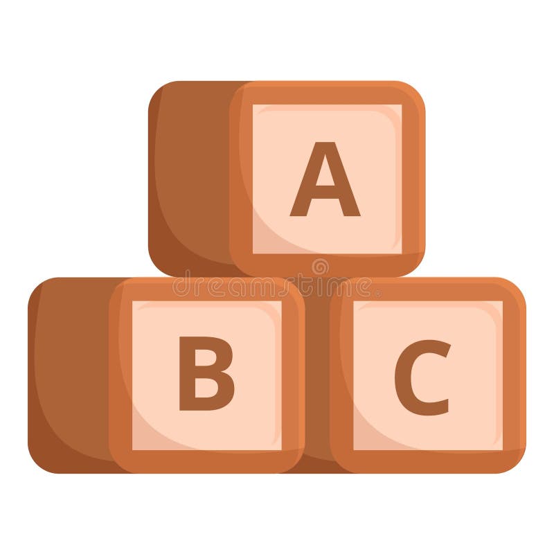 Wooden Abc Blocks Forming a Pyramid Shape Stock Vector - Illustration ...