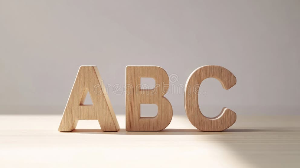 Wooden Abc Letters on a Light Surface Stock Illustration - Illustration ...