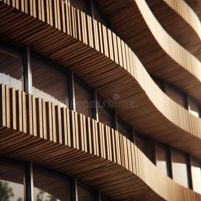 Wooden Abstract Architectural Forms. Futuristic Architecture Stock ...