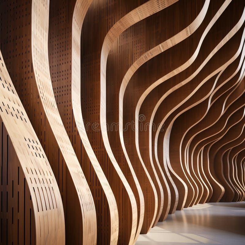 Wooden Abstract Architectural Forms. Futuristic Architecture Stock ...