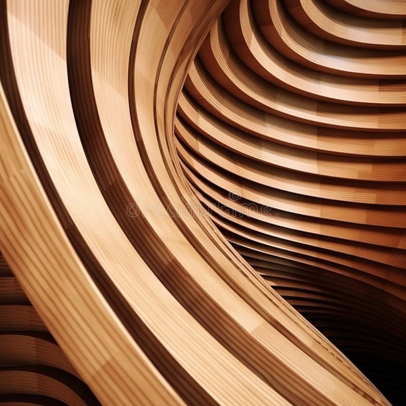 Wooden Abstract Architectural Forms. Futuristic Architecture Stock ...