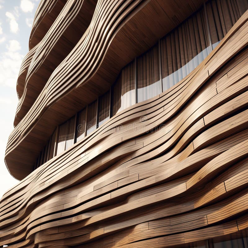 Wooden Abstract Architectural Forms. Futuristic Architecture Stock ...