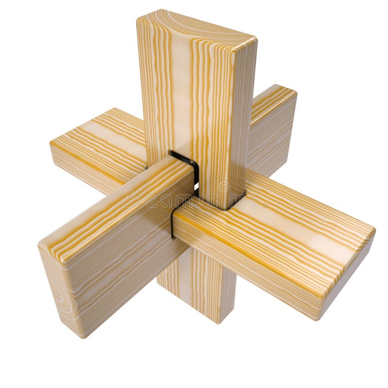 Wooden abstract 3D shape stock illustration. Illustration of concept ...