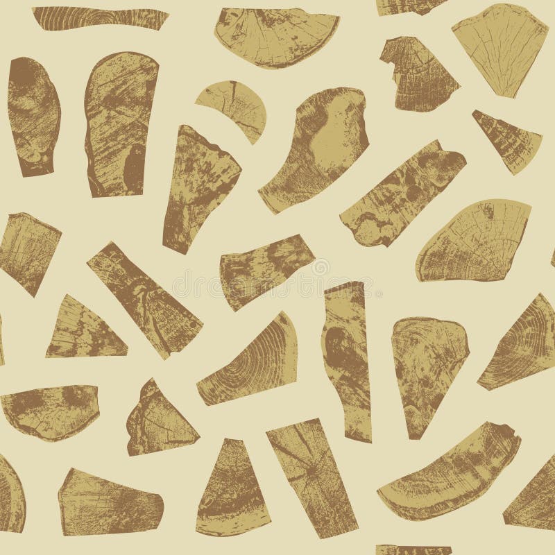 Wooden Abstract Seamless Pattern with Saw Cut Tree Stock Vector ...