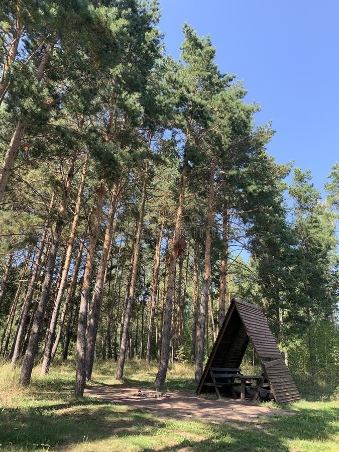 Wooden Alcove Shelter from the Sun Stock Photo - Image of sunny ...
