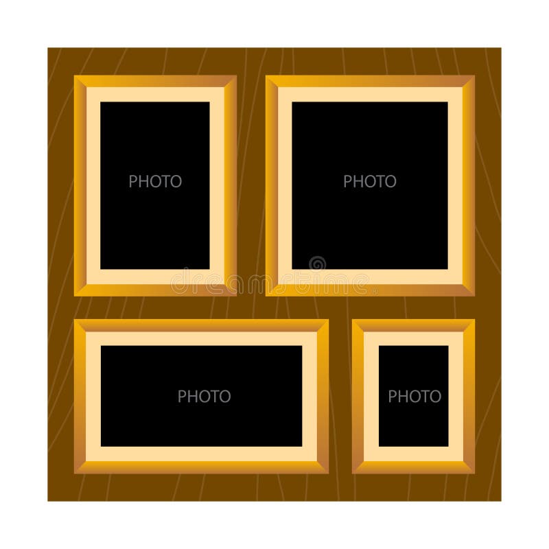 Wooden All One Photo Frame Template Stock Illustrations – 3 Wooden All ...