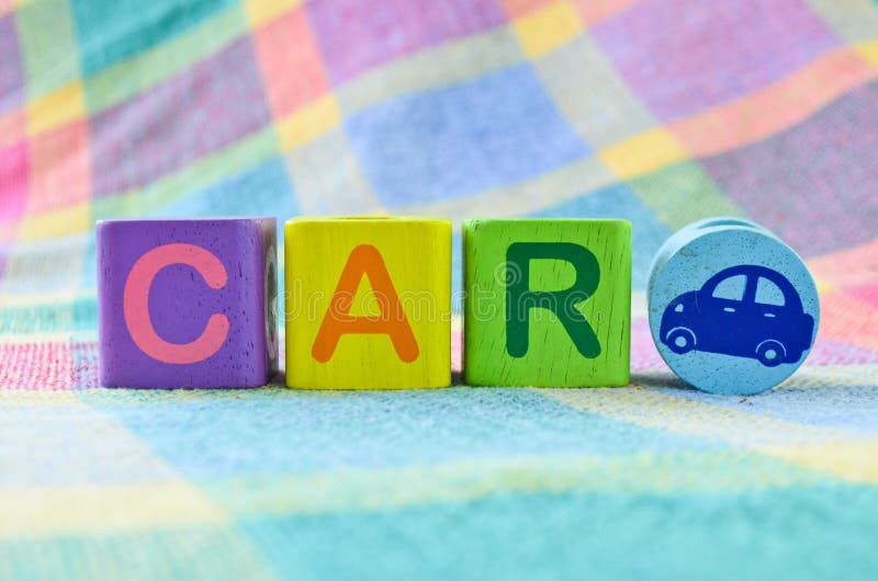 Wooden Alphabet Blocks - Car Stock Photo - Image of elementary, concept ...