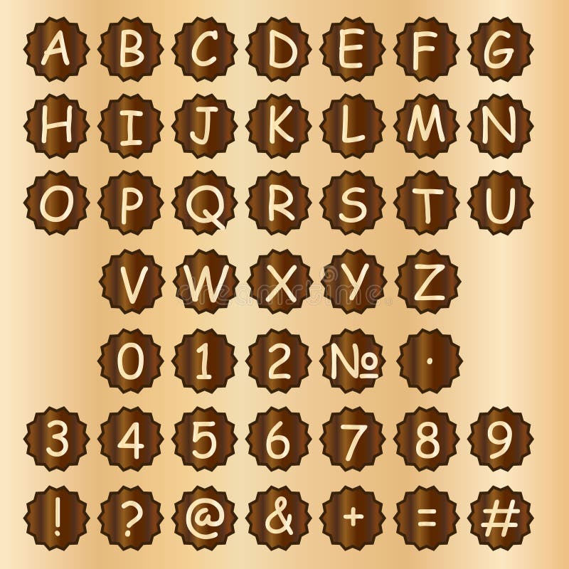 Wooden Alphabet Blocks with Letters and Numbers. Stock Vector ...