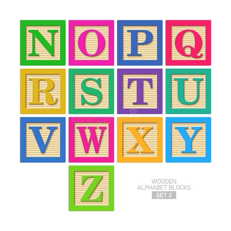 Wooden alphabet blocks stock vector. Illustration of game - 33332004