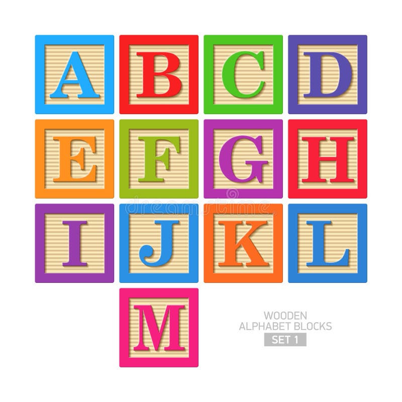 Wooden alphabet blocks stock vector. Illustration of shape - 33332019