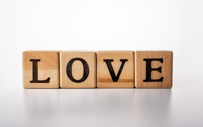 Wooden Alphabet Blocks Spelling LOVE on White Background Stock Image ...