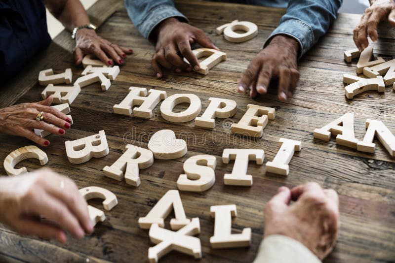 A Wooden Alphabet Hope Word on the Table Stock Photo - Image of worship ...
