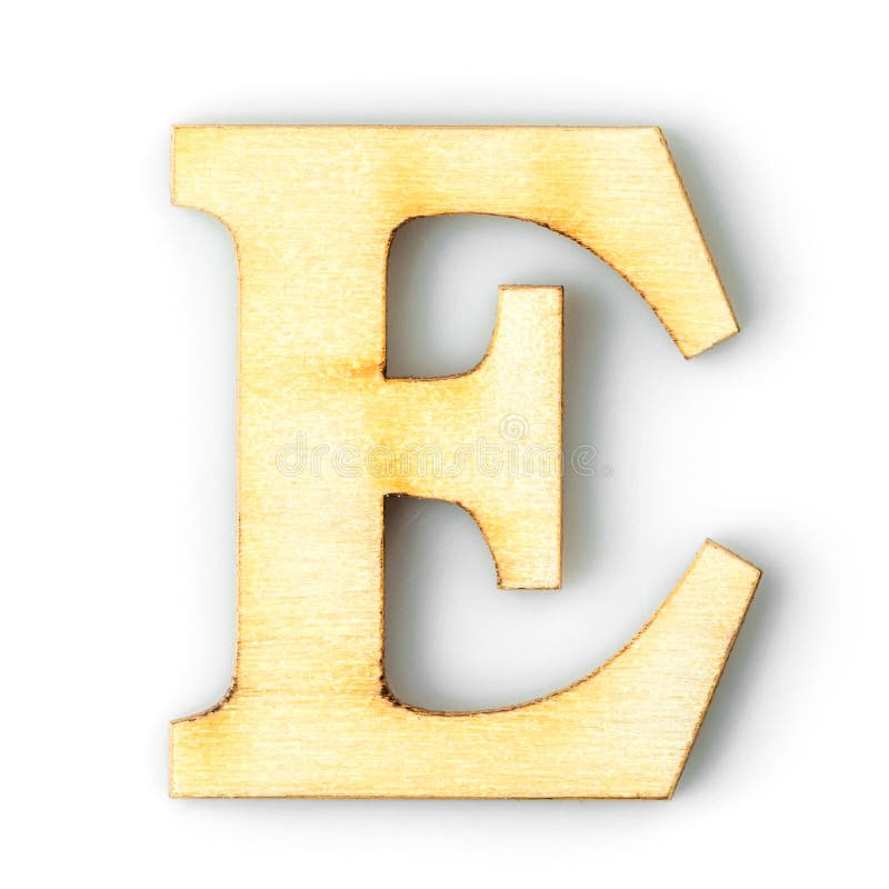 Wooden Alphabet Letter with Drop Shadow E Stock Image - Image of font ...