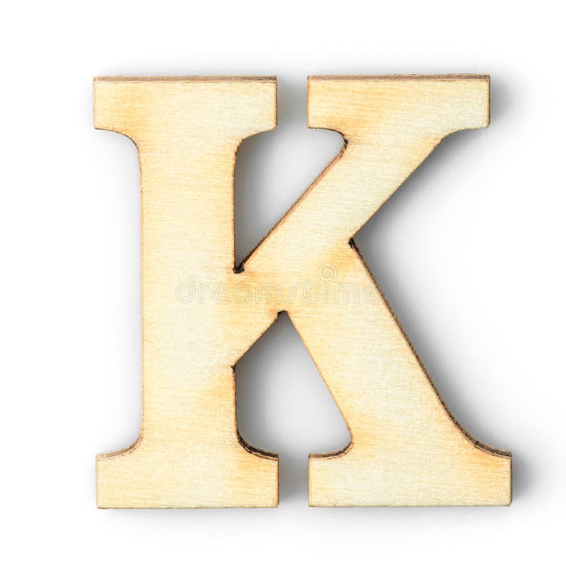 Wooden Alphabet Letter with Drop Shadow K Stock Photo - Image of white ...