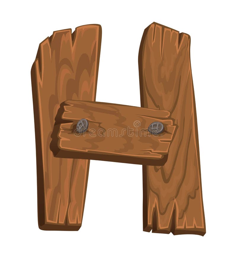 Wooden Alphabet - Letter H on White Background Stock Vector ...