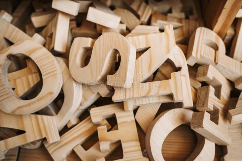 Wooden Alphabet Type Craft Supply Industry Stock Image - Image of ...