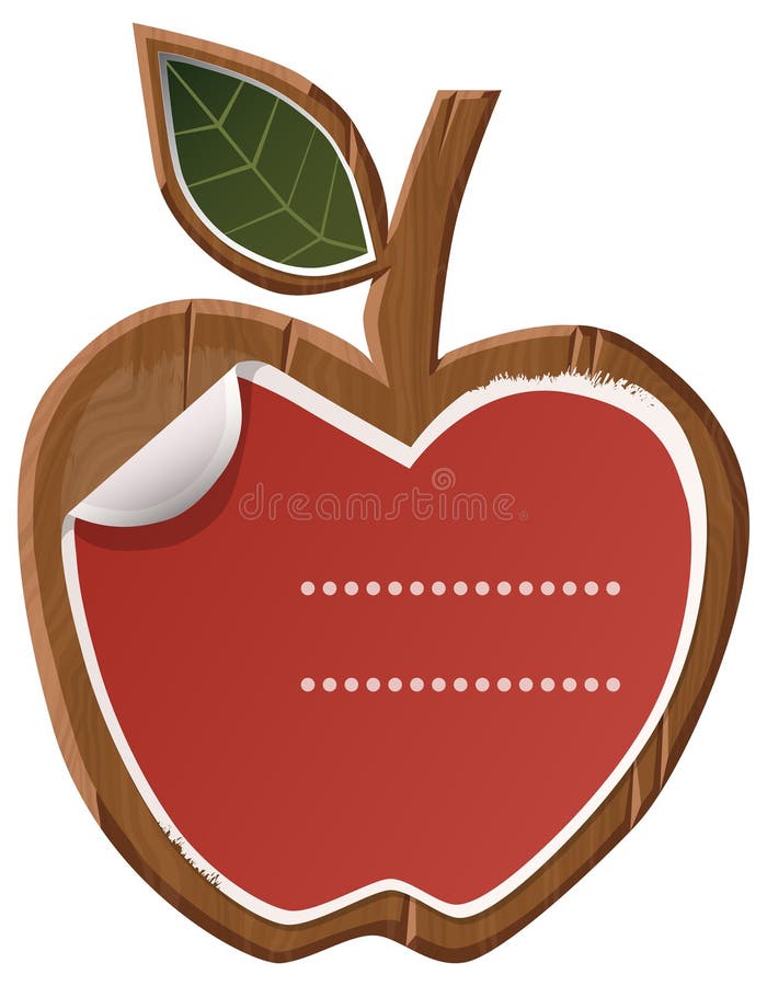 Wooden apple stock vector. Illustration of frut, wood - 40692933
