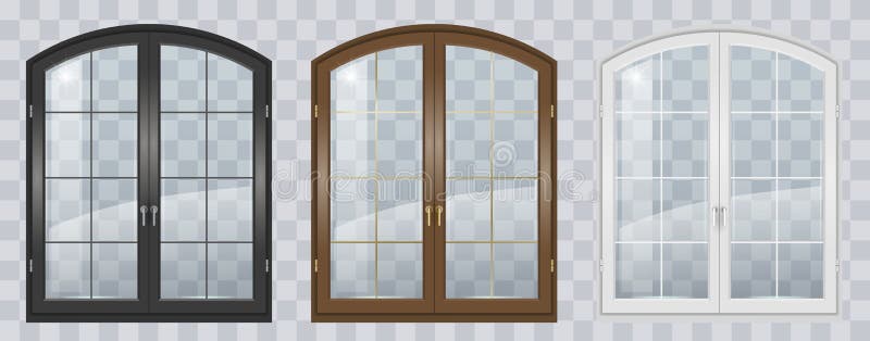 Wooden arched window stock illustration. Illustration of classic ...